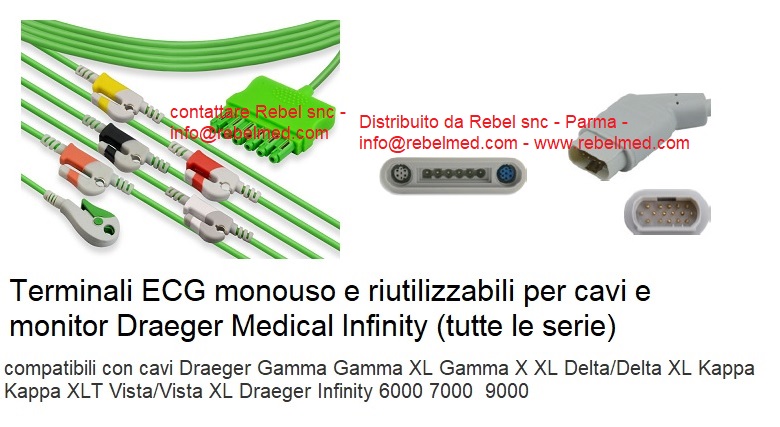 Cavi Draeger ECG filo unico compatibili con cavi Draeger Gamma Gamma XL ...